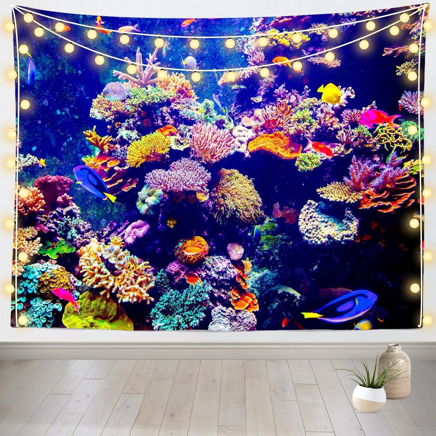 Aquarium Tapestry Undersea Coral Reef Ocean Tropical Fish Wall Hanging ...