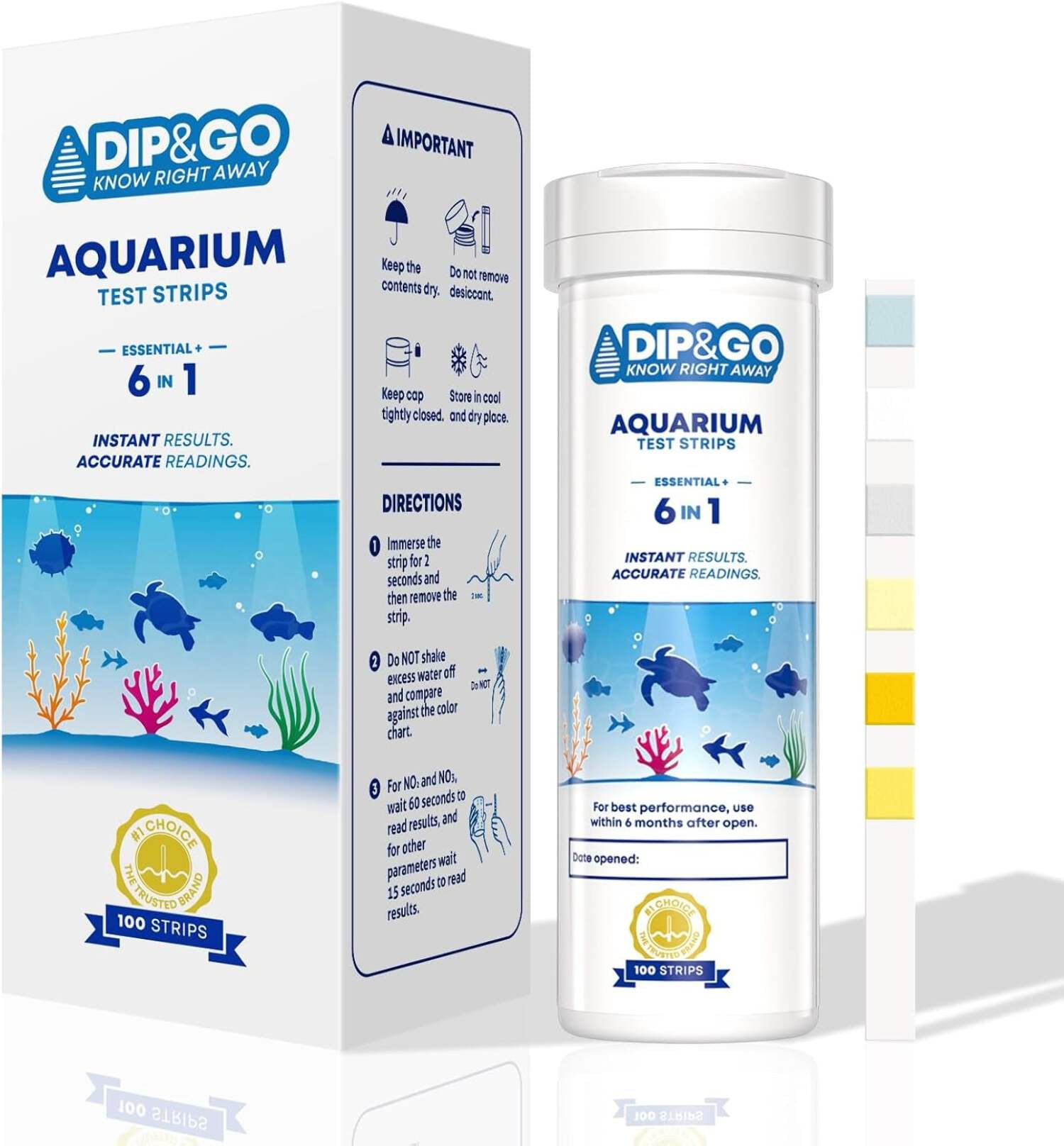 Aquarium Test Strips - Ammonia Test Kit for Aquarium - 6 in 1 Aquarium ...