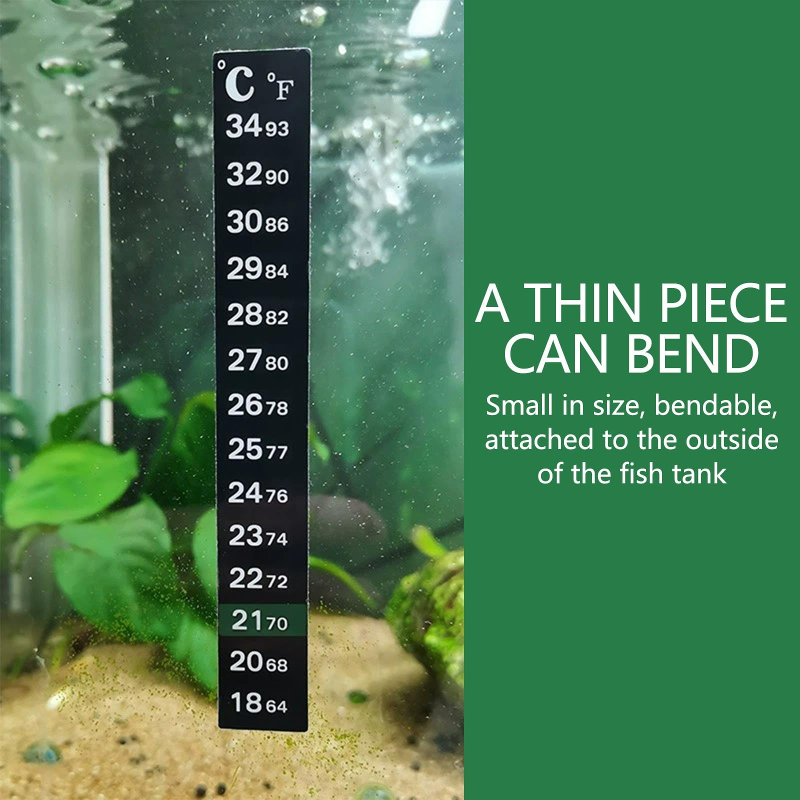 Aquarium Thermometer, Fish Tank Temperature Strip with Clear Color ...