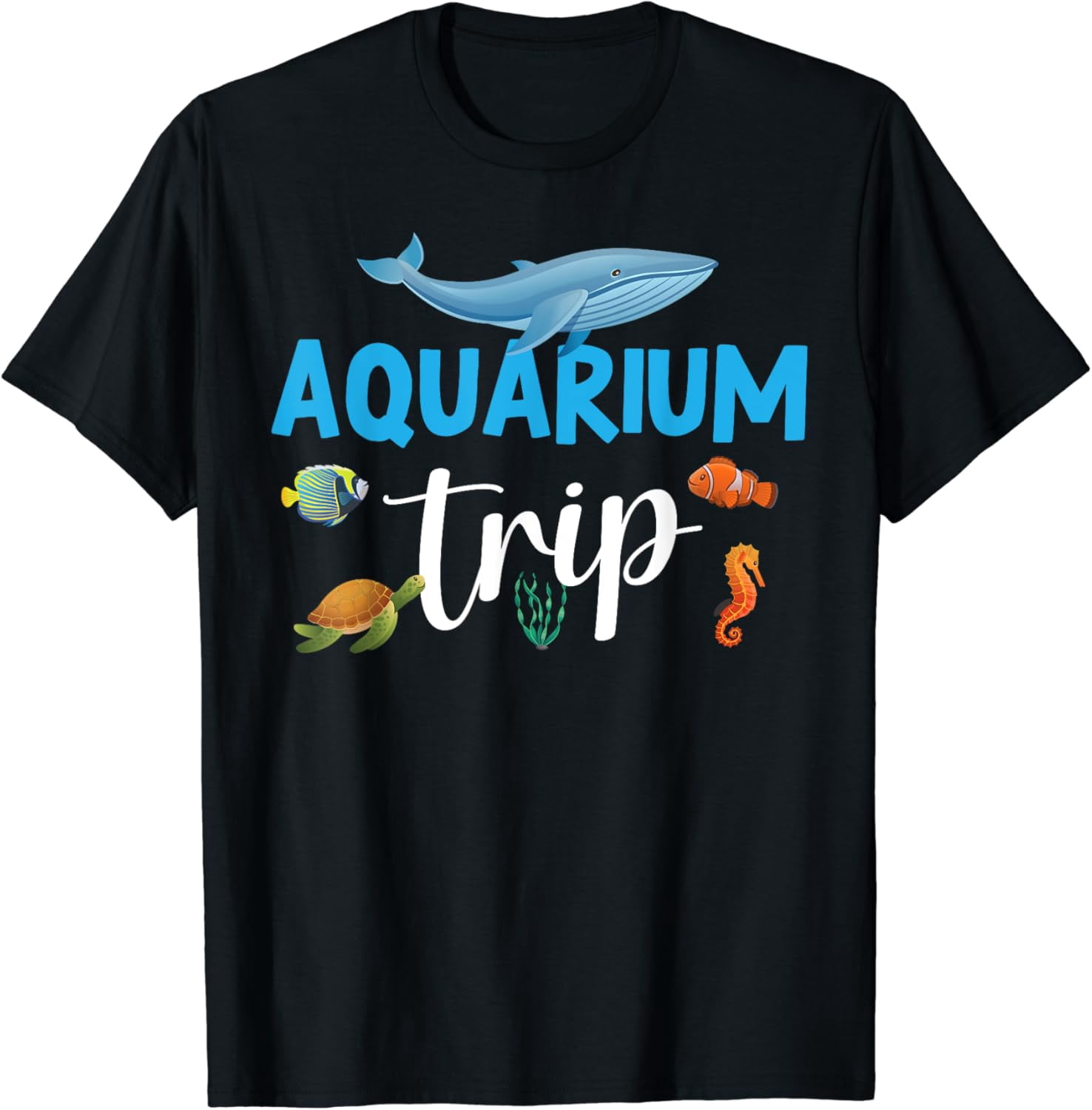 Aquarium Trip Ocean Animals Crew T Shirt - Walmart.com
