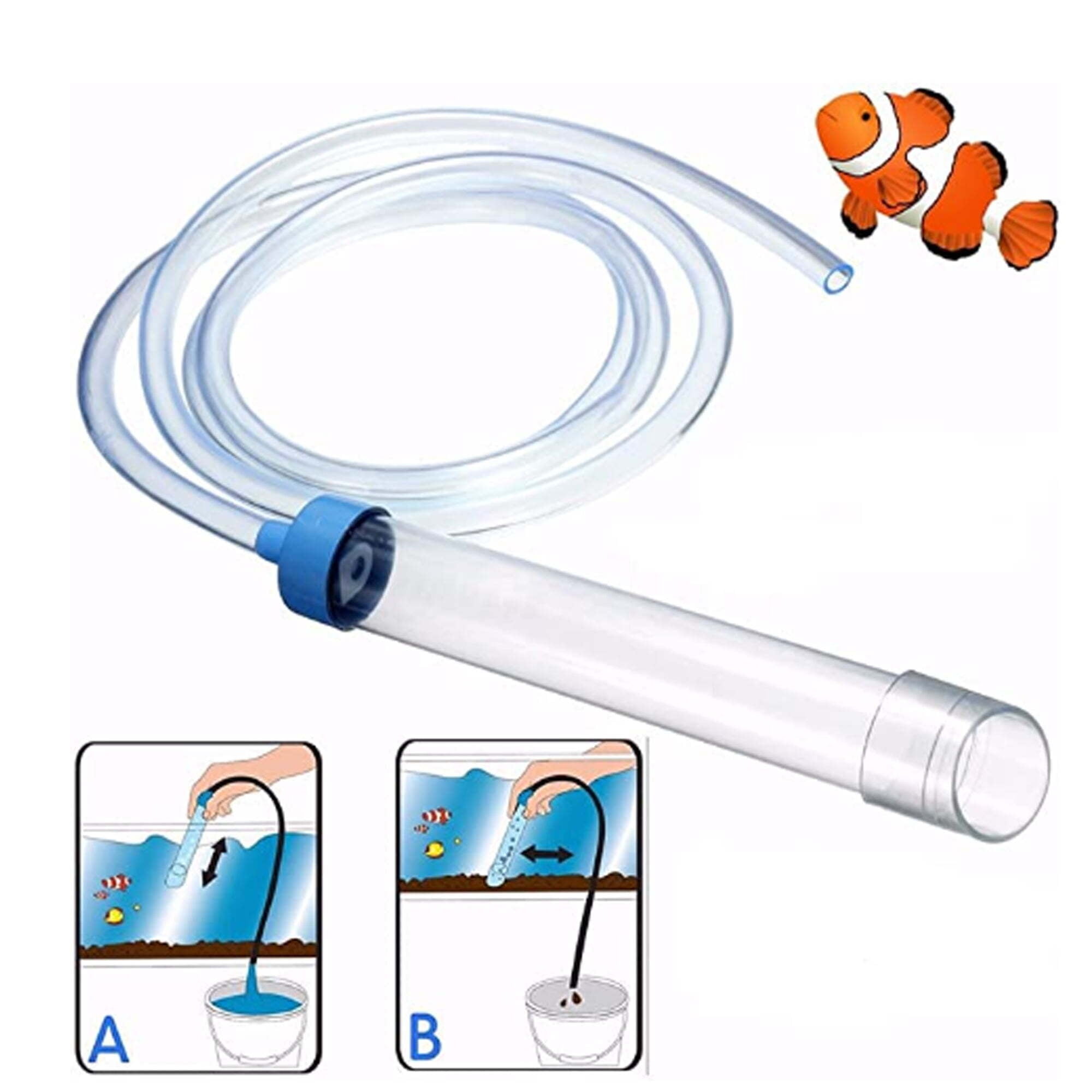 Aquarium Vacuum Air Pump Siphon Fish Tank Gravel Sand Cleaner Kit Water ...