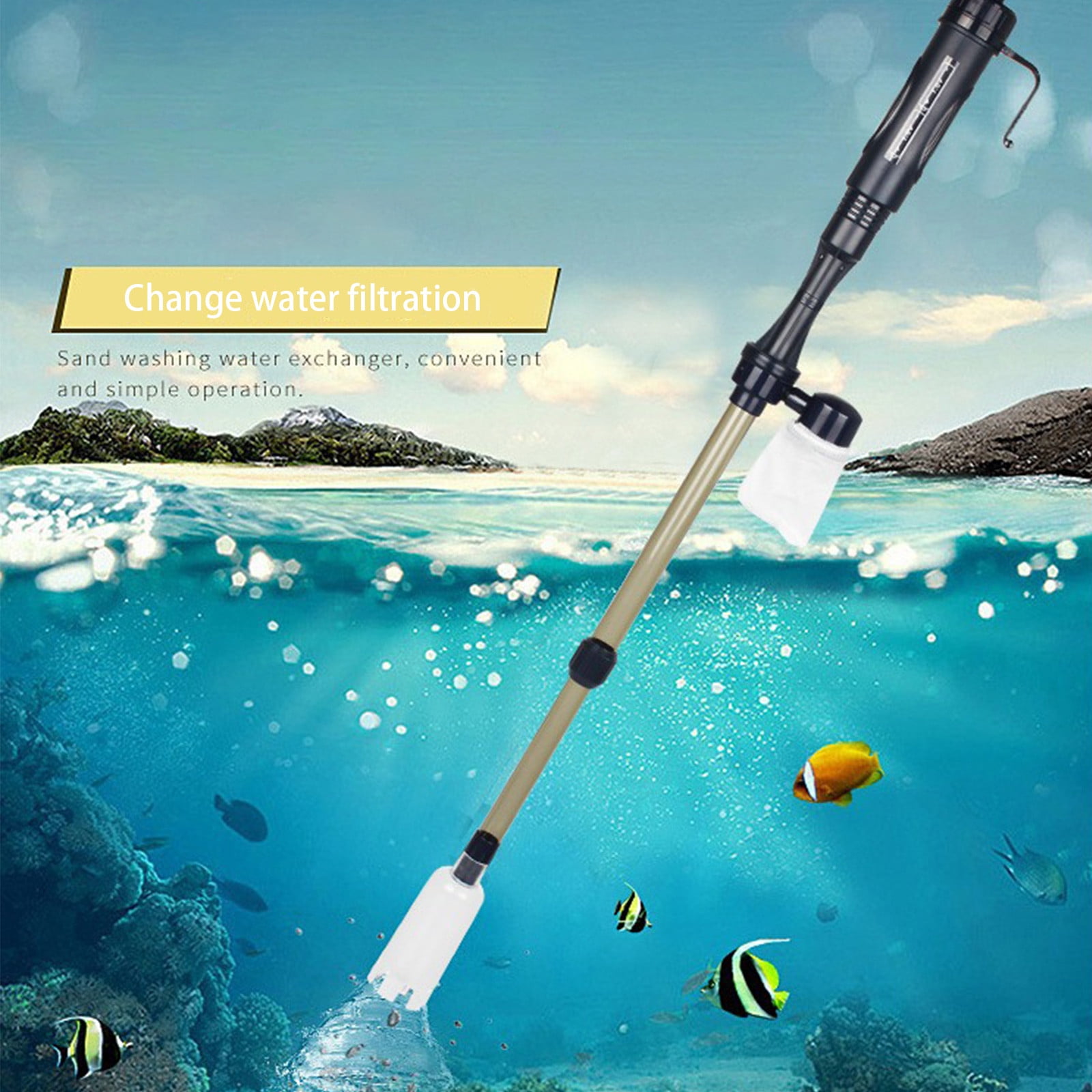 Aquarium Vacuum Gravel Cleaner, Battery Fish Tank Water Changer ...