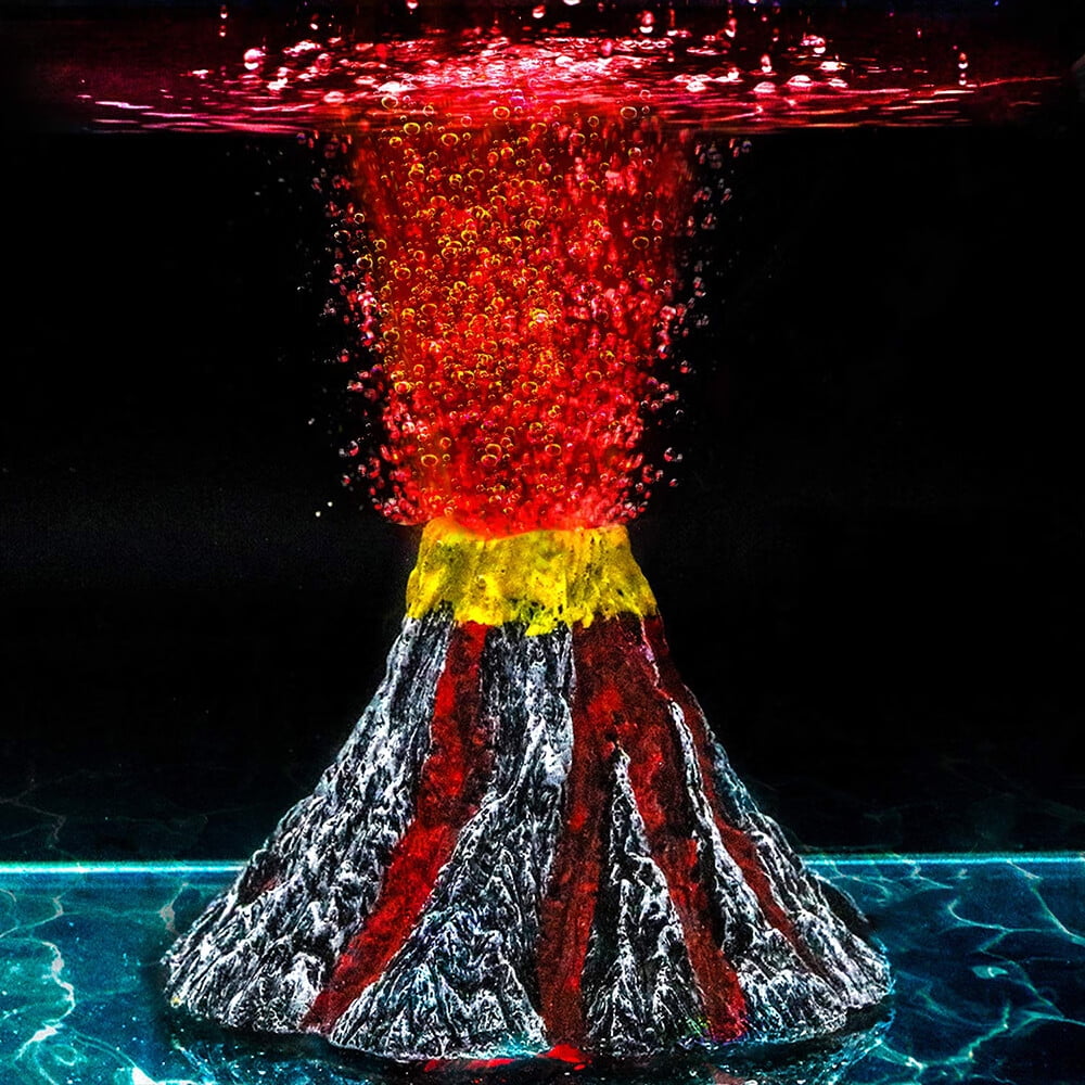 Aquarium Volcano Ornament Kit Volcanic Eruption Decoration with Mini ...