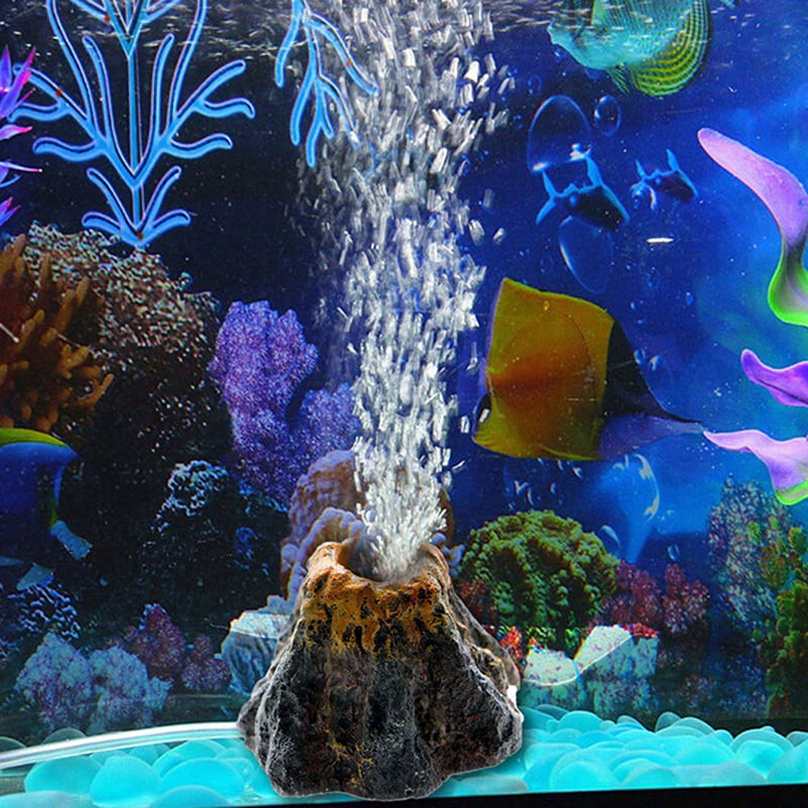 Aquarium Volcano Shape & Air Bubble Stone Oxygen Pump Fish Tank ...