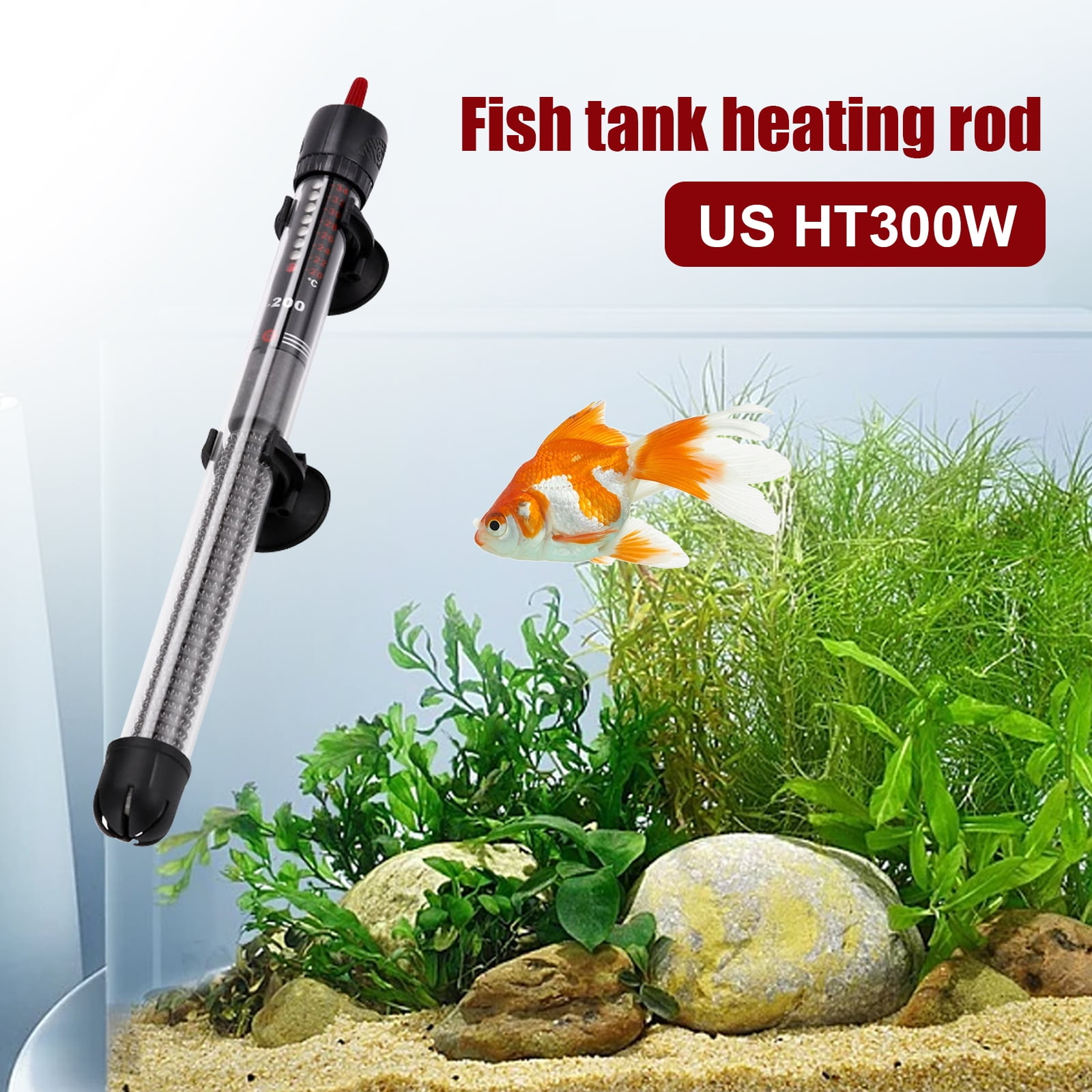 Aquarium Water Heater 300W Submersible Fish Tank Thermostat Heating ...