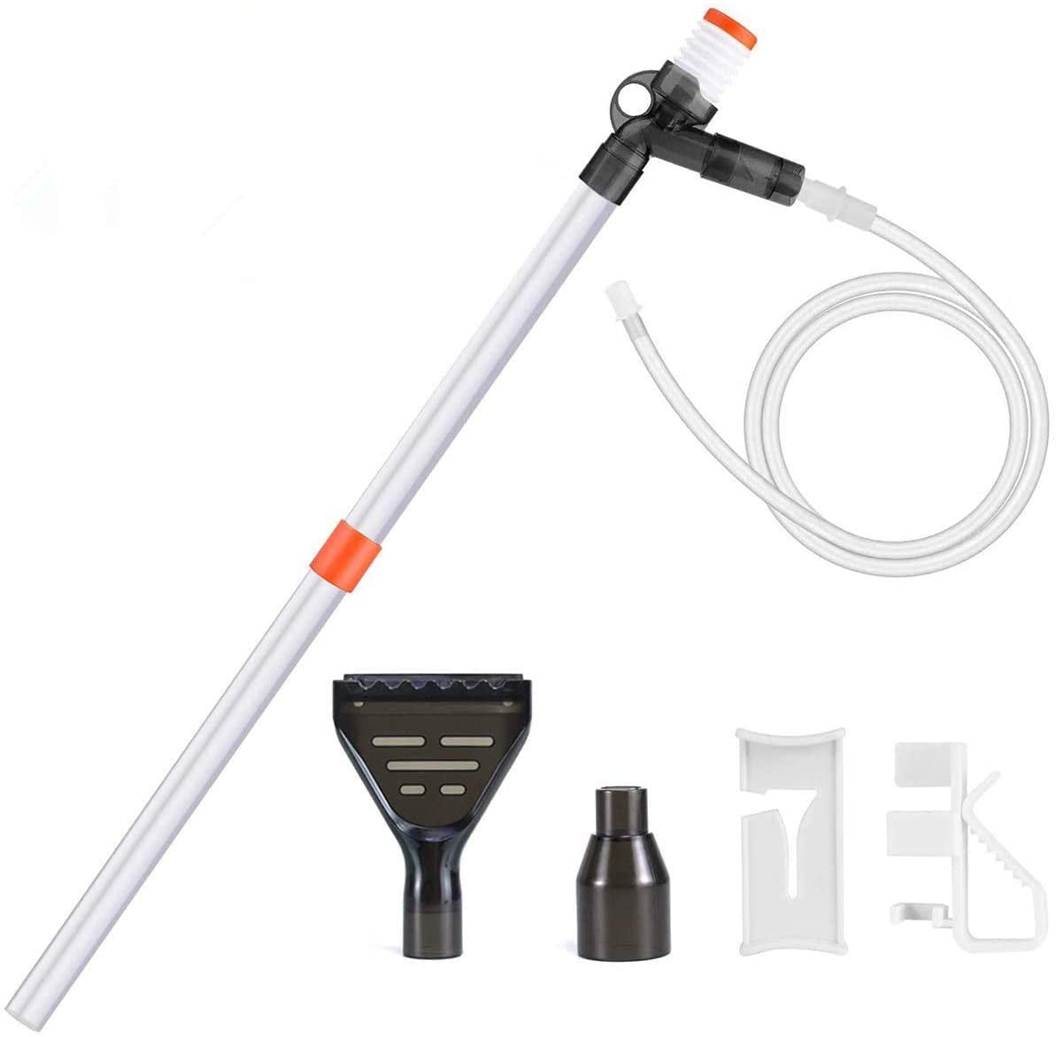 Aquarium gravel cleaner with air pressure button and water flow ...