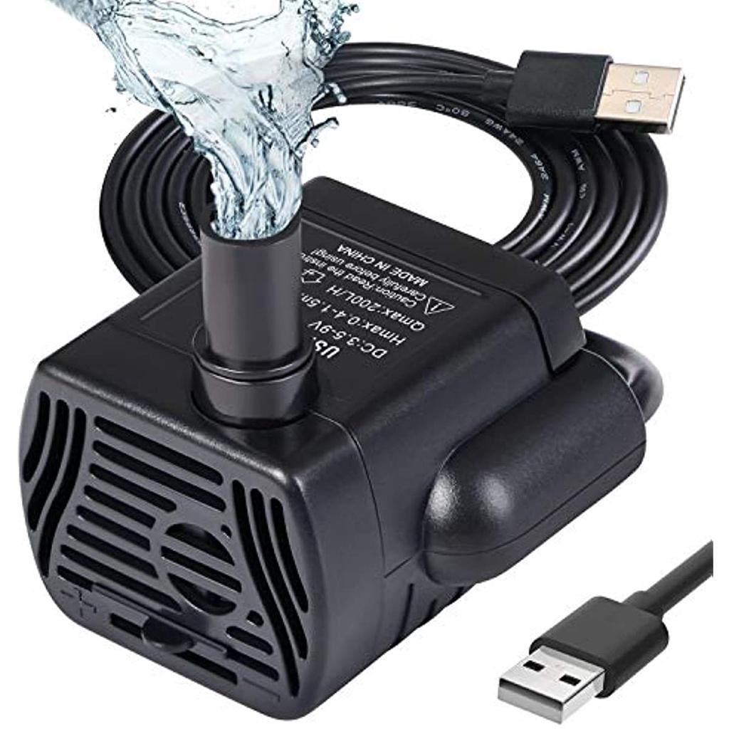 Aquarium pump small USB mini water pump 200L/H submersible pump pond ...