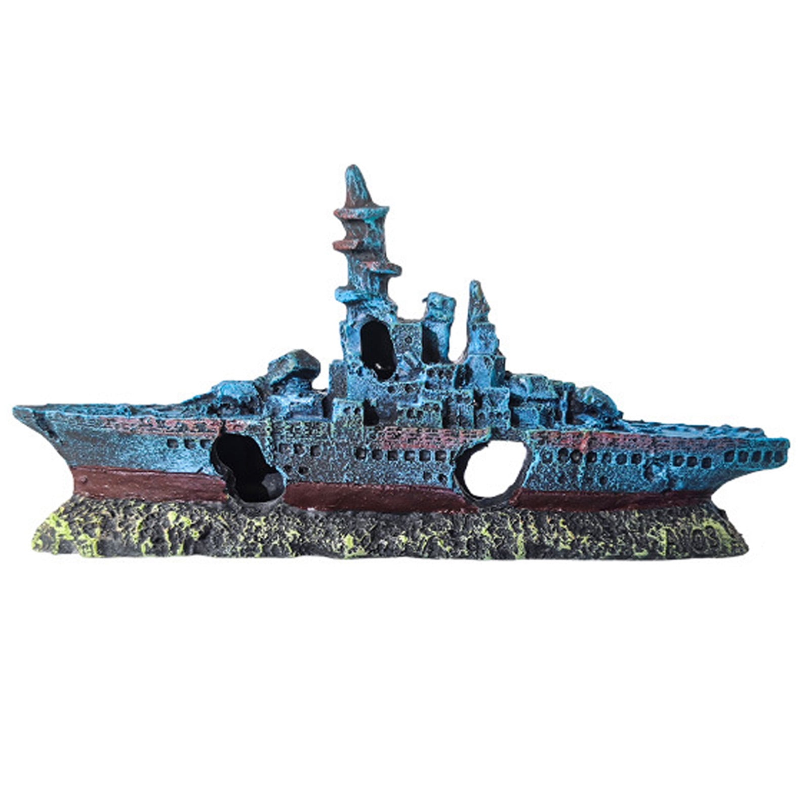 Aquariums Resin Wrecked Ship Fishtanks Ornament Shrimp Fish Hideouts ...