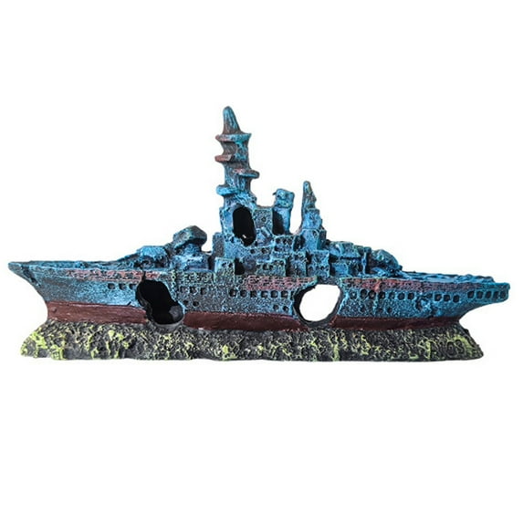 Aquariums Resin Wrecked Ship Fishtanks Ornament Shrimp Fish Hideouts ...