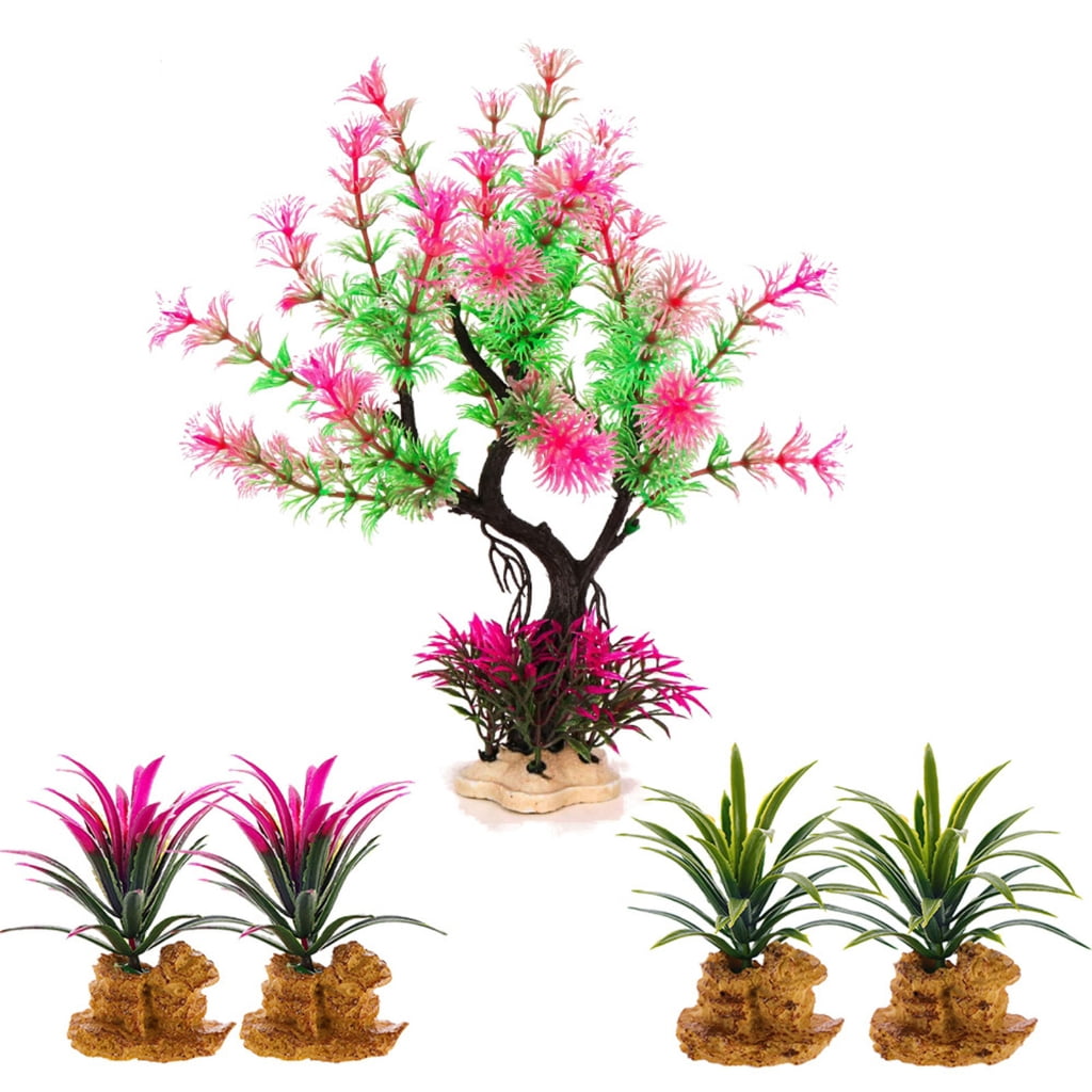 Aquariums Water Plant Simulation Artificial Moss Tree with Base for ...