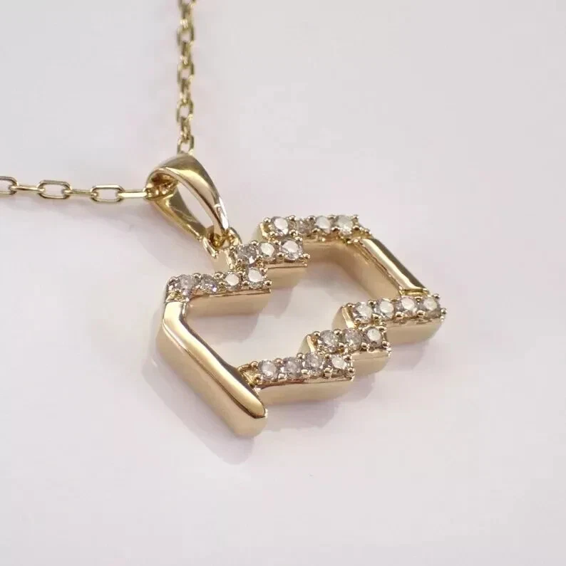 Aquarius Astrology Pendant 14K Yellow Gold Plated 1Ct Round Lab Created ...