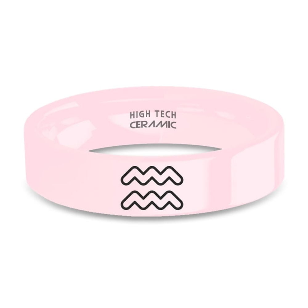 Aquarius Astrology Symbol Engraved Pink Ceramic Wedding Band, 6mm, Size 9 - Walmart.com