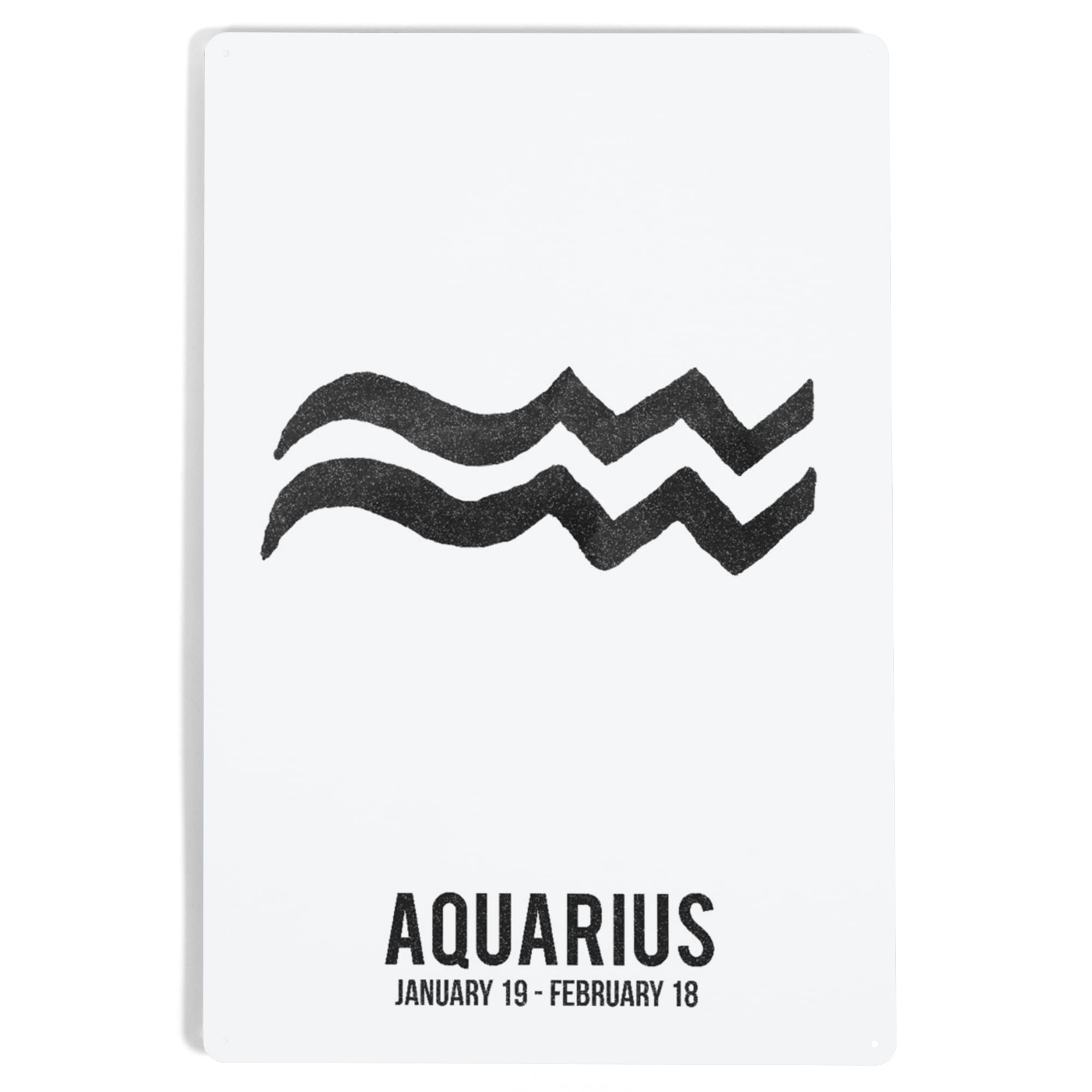 Aquarius, Astrology Zodiac Symbol, Ink Drawing (12x18 Aluminum Art ...