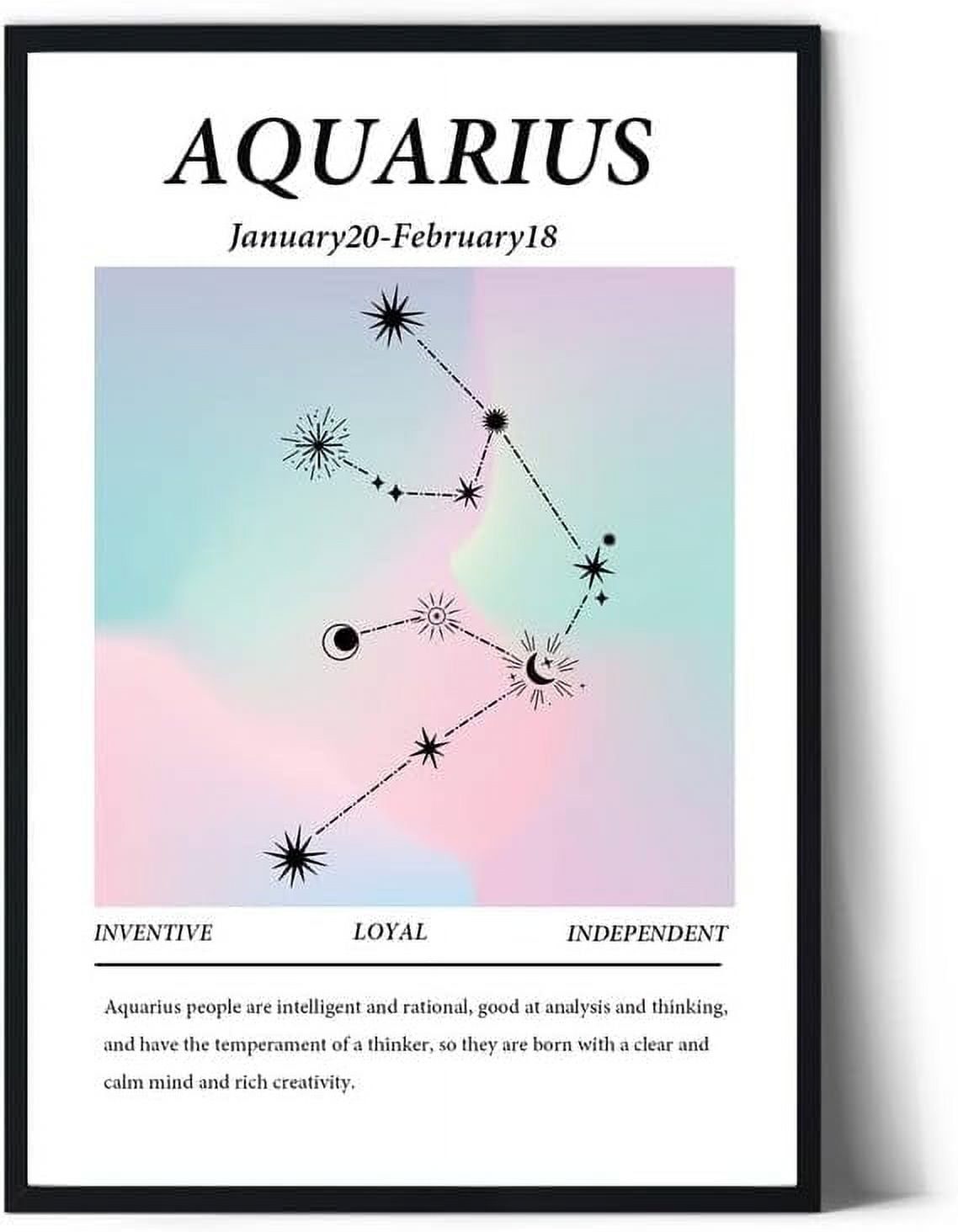 Aquarius Canvas Posters,Astrology Wall Decor Room Aesthetic Canvas Prints,Zodiac Gifts,Aquarius ...