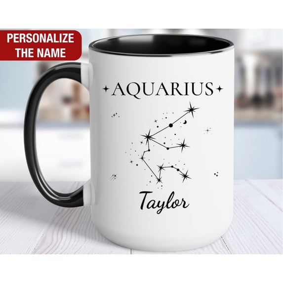 Aquarius Constellation Mug Personalized Aquarius Birthday Aquarius Star ...