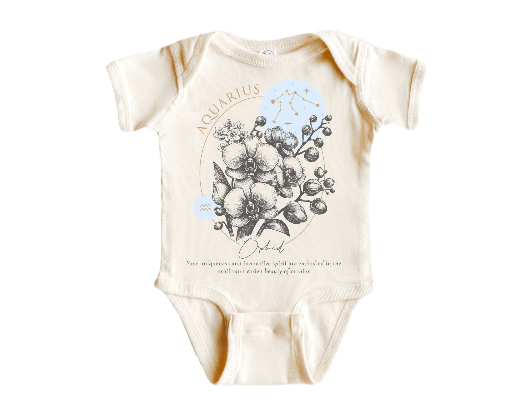 Aquarius Floral Celestial Newborn Baby Bodysuit - Walmart.com