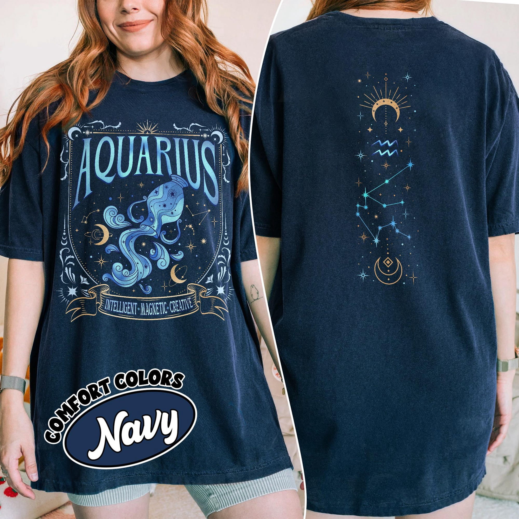 Aquarius Horoscope Shirt Aquarius Birthday T Shirt Zodiac Astrology Tee ...