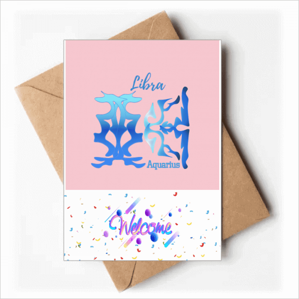 Aquarius Libra Pair Constellation Welcome Back Greeting Cards Envelopes ...