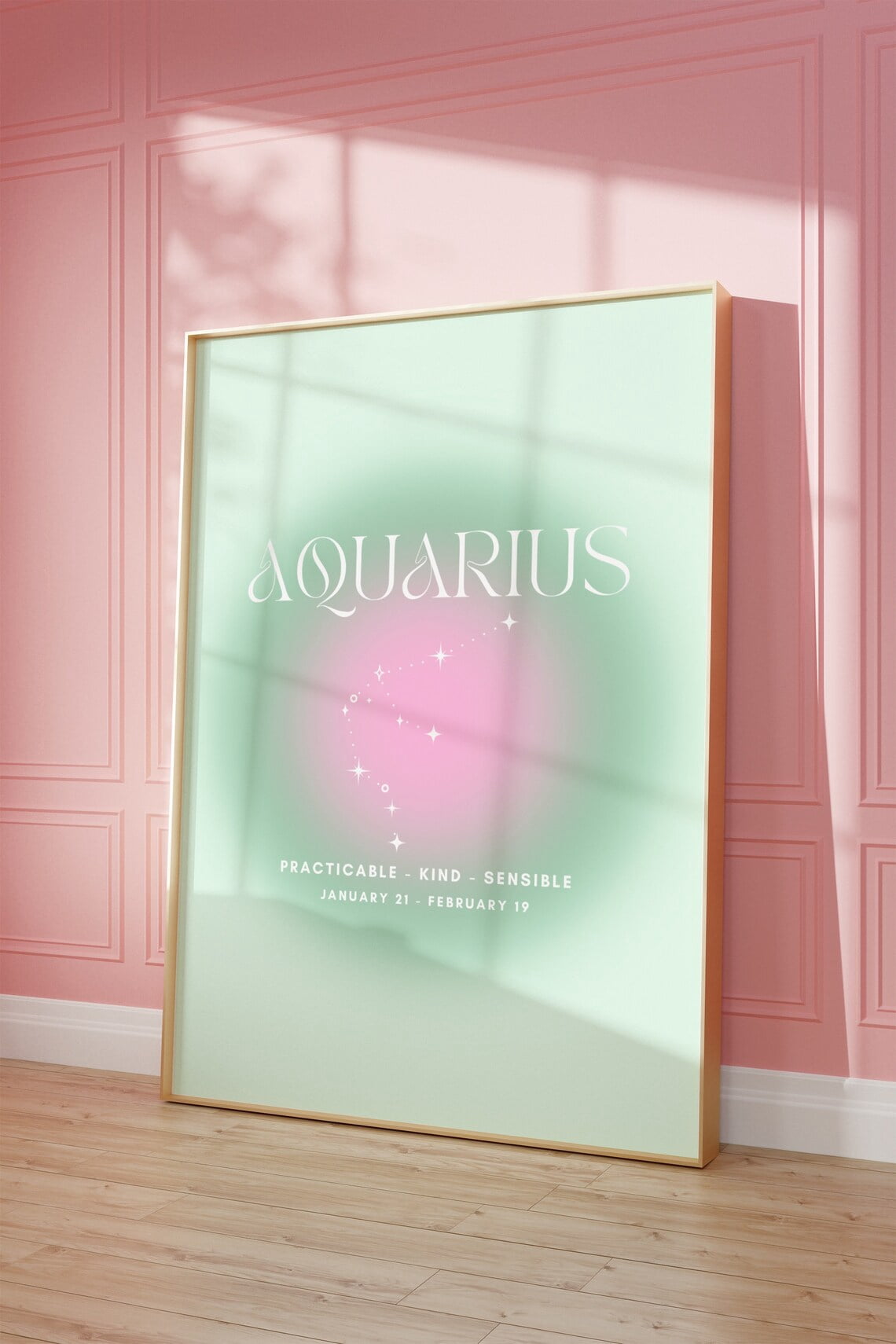 Aquarius Poster, Zodiac Poster, Astrological Wall Art, Aura Poster ...