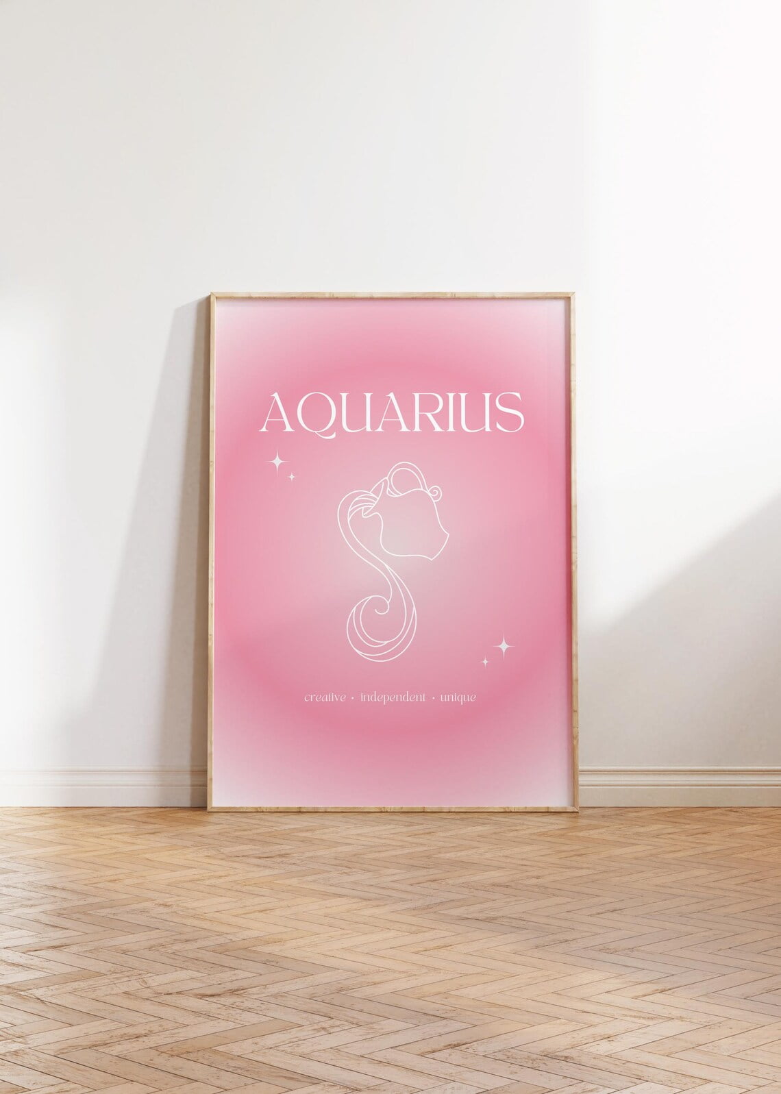 Aquarius Print Print, Gradient Aquarius Print, Aquarius Zodiac Wall Art ...