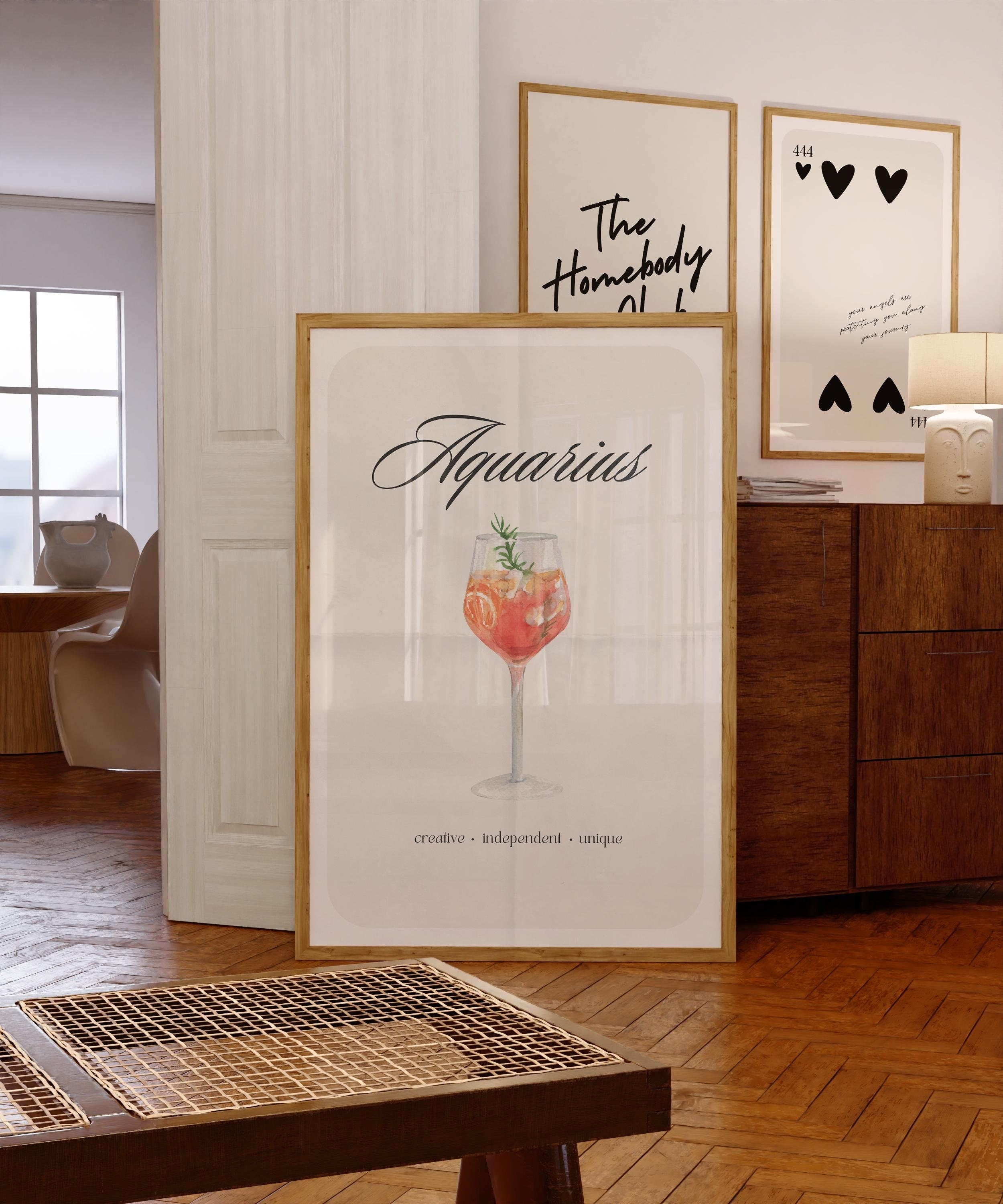 Aquarius Print • Zodiac Cocktail Poster • Aperol Spritz Wall Art ...