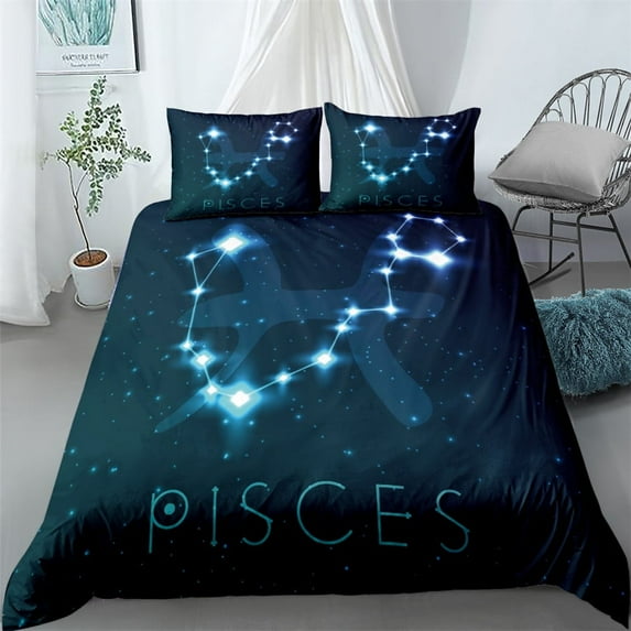Aquarius Sign Zodiac Bedding Set King Double Full Twin Single Size ...