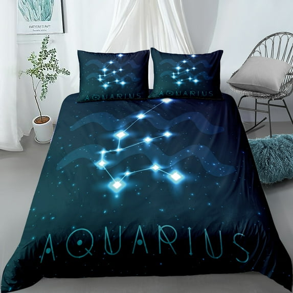 Aquarius Sign Zodiac Bedding Set King Double Full Twin Single Size ...