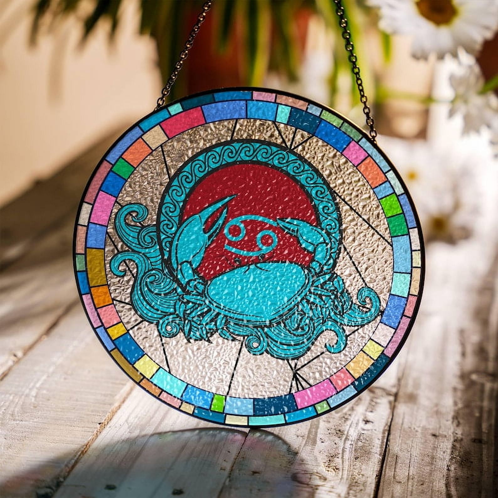 Aquarius Stained Glass Zodiac SunCatcher LightCatcher Aquarius Window ...