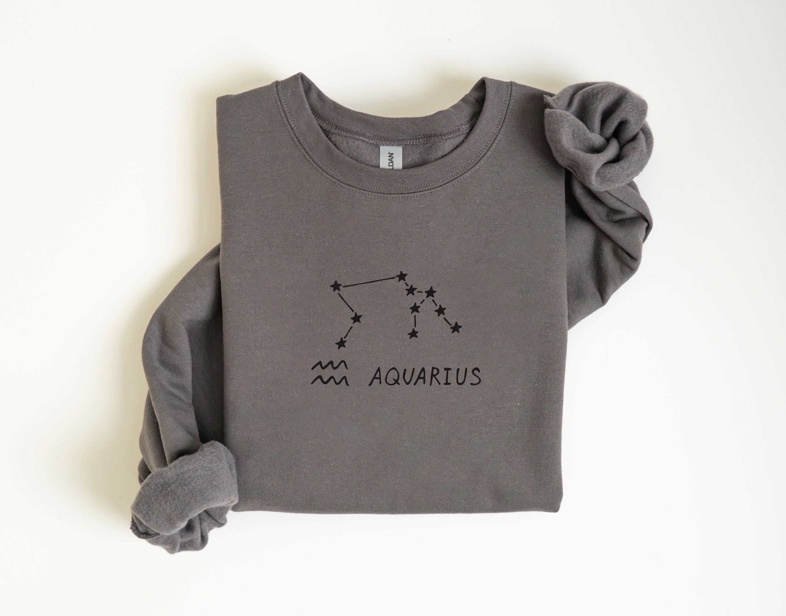 Aquarius T-Shirt, Zodiac Crewneck, Astrology Shirt, Constellation Stars ...