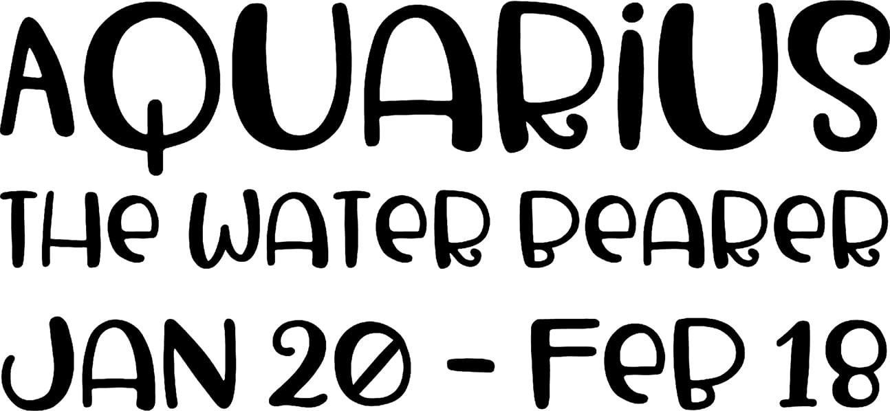 Aquarius The Water Bearer Jan 20-Feb 18 Zodiac Sign Astrology l Wall ...