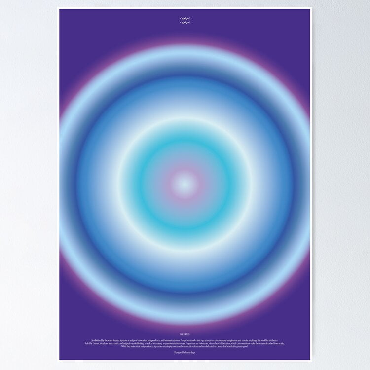 Aquarius Zodiac Gradient Element UNFRAMED Poster, 8x12 - Walmart.com