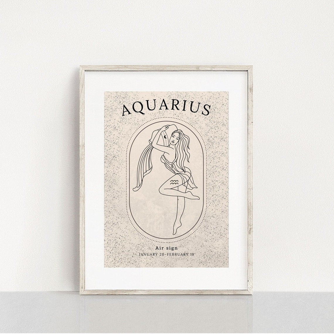 Aquarius Zodiac Poster, Celestial Wall Art Home Decor #3220, Unframed ...