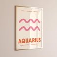 Aquarius Zodiac Preppy Pink Wall Art, Unframed Paper Print Size 8x12 ...
