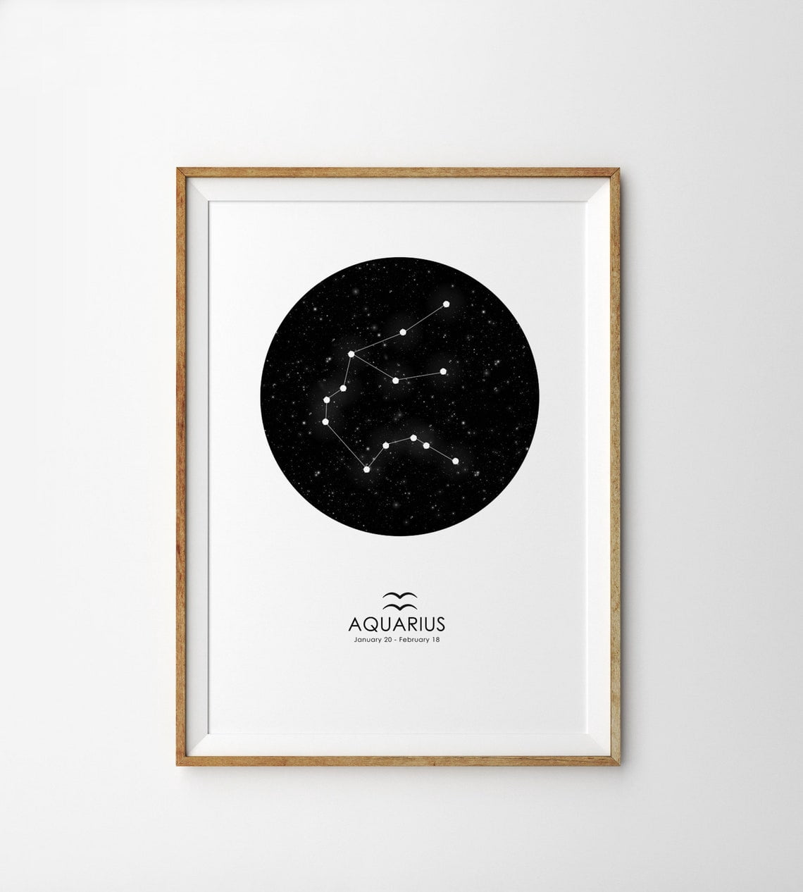 Aquarius Zodiac Sign Constellation Art Star Map Astrology Modern Wall ...