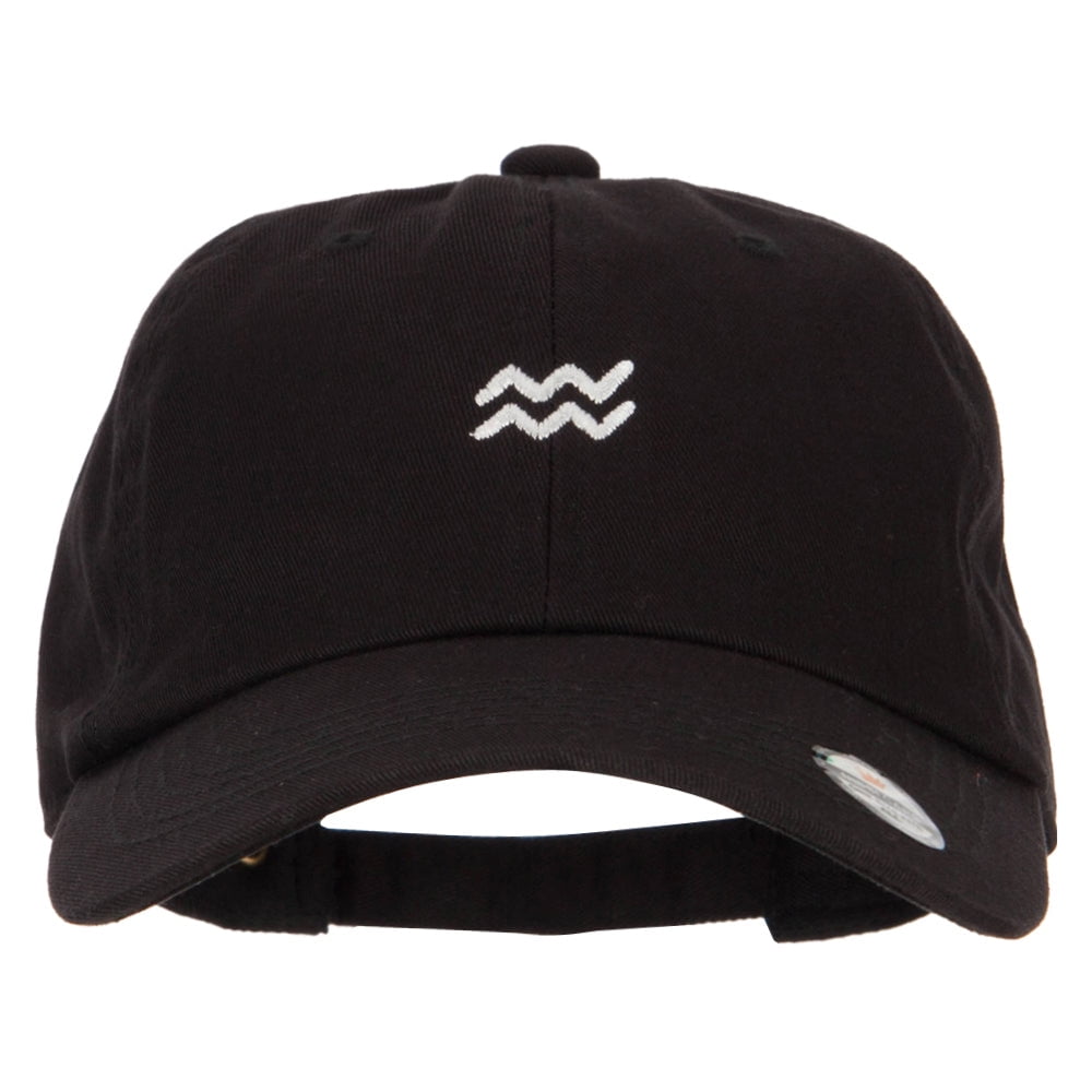 Aquarius Zodiac Sign Embroidered Unstructured Cap - Black OSFM ...