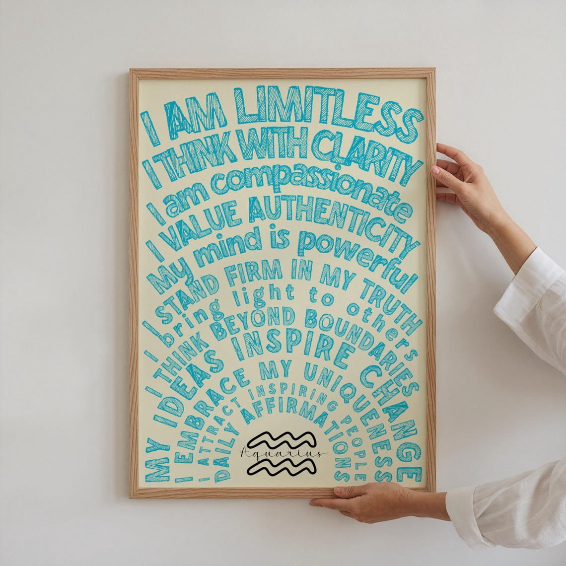 Aquarius Zodiac Sign Horoscope Poster Positive Affirmation Art Unframed ...
