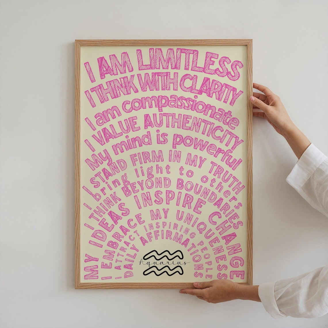 Aquarius Zodiac Sign Horoscope Poster Positive Affirmation Art Unframed ...