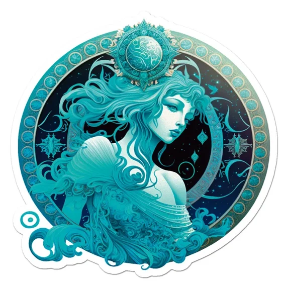 Aquarius Zodiac Sign Sticker Phone Decal Water Bottle Stickers Car ...