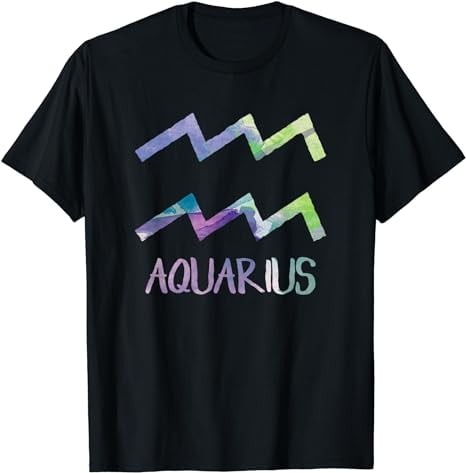 Aquarius Zodiac Symbol Astrology Water Bearer T-Shirt - Walmart.com