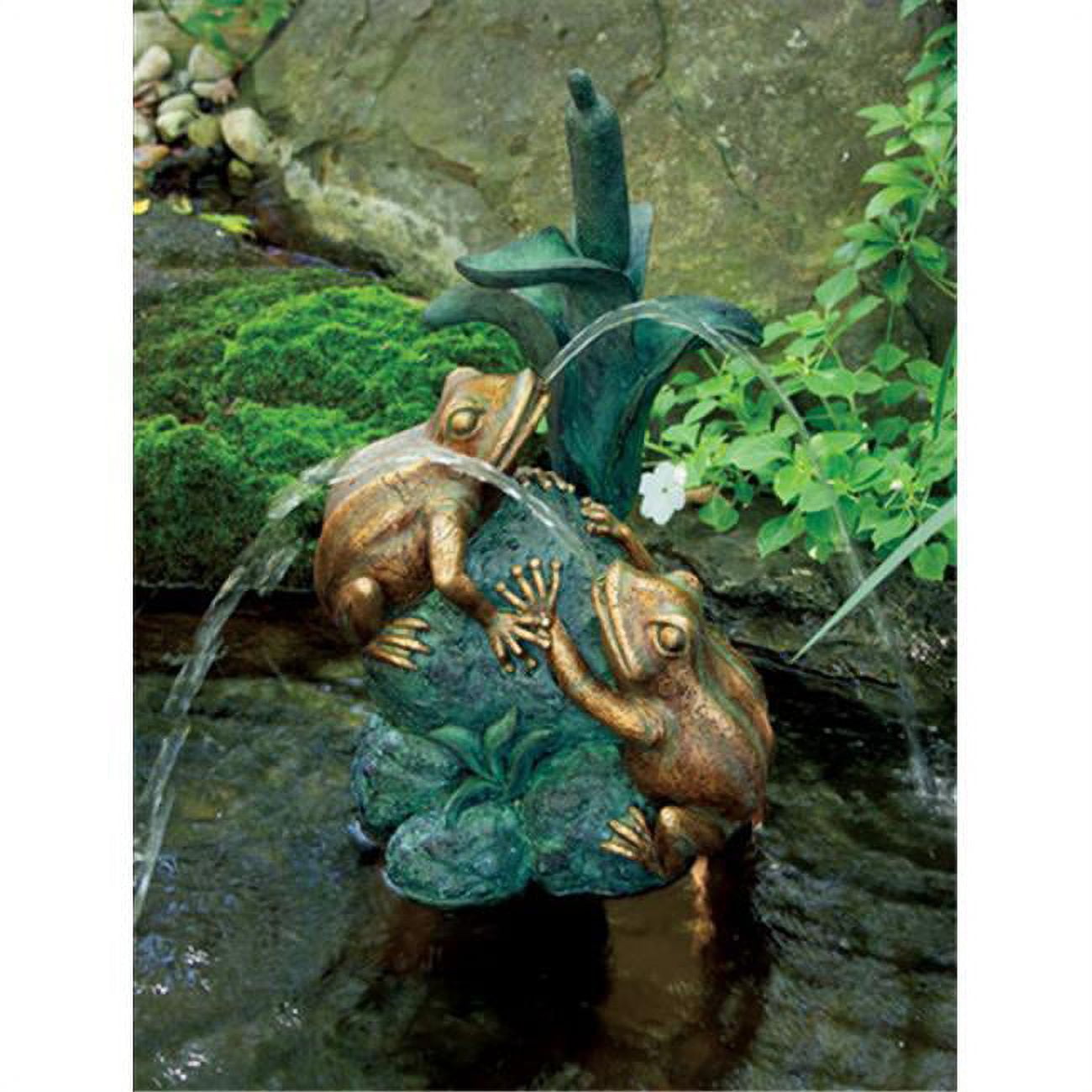 Aquascape 78210 Double Frog With Cattail Spitter With Pump - Walmart.com