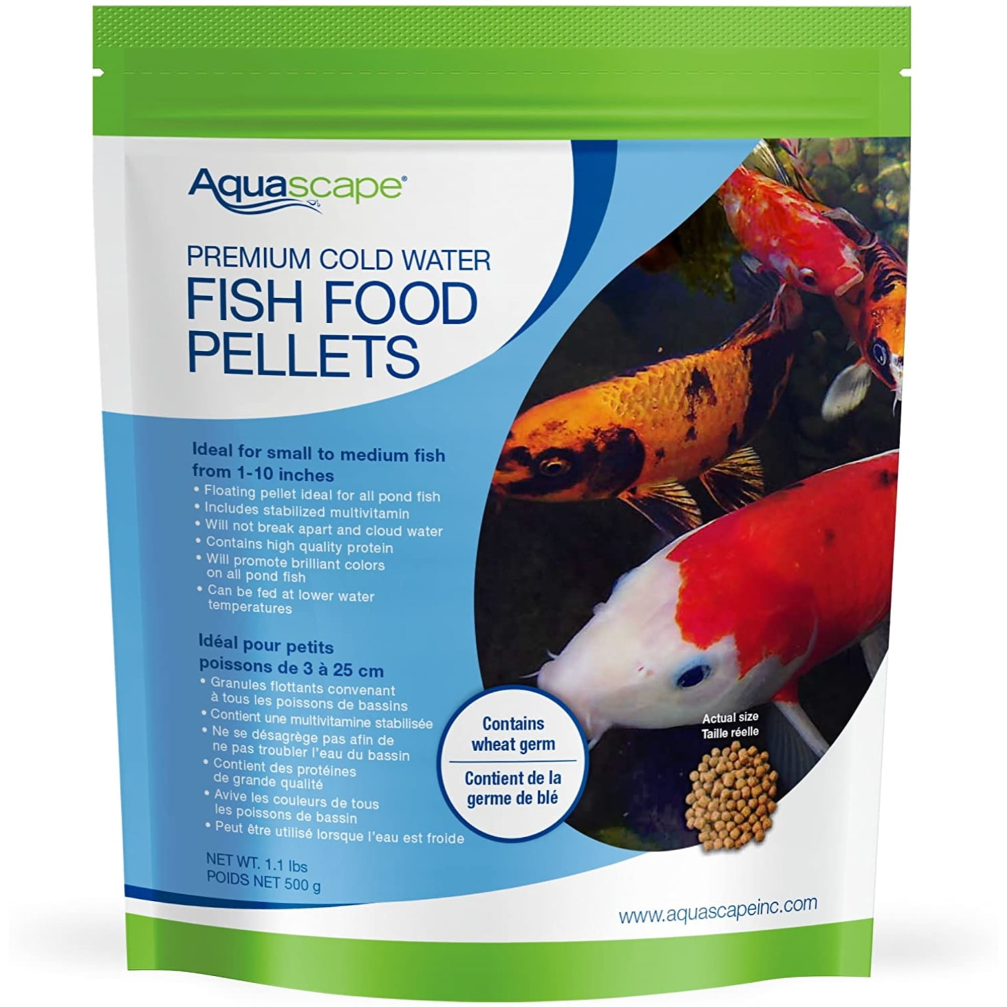 Aquascape 98870 500g Premium Cold Water Fish Food Pellets - Walmart.com