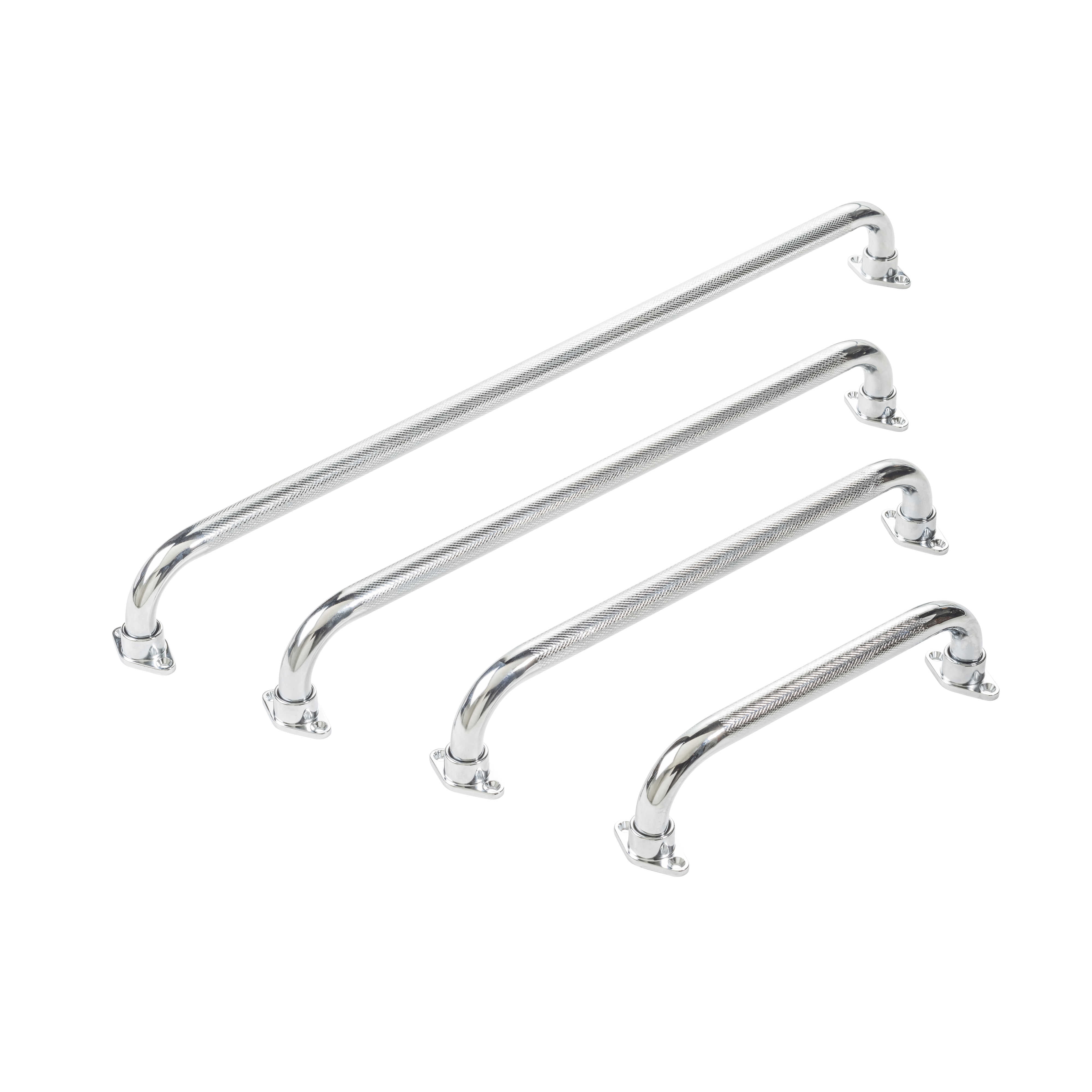 Aquasense Knurled Chrome Grab Bar with Rotating Flange, 18" / 45.72 cm ...