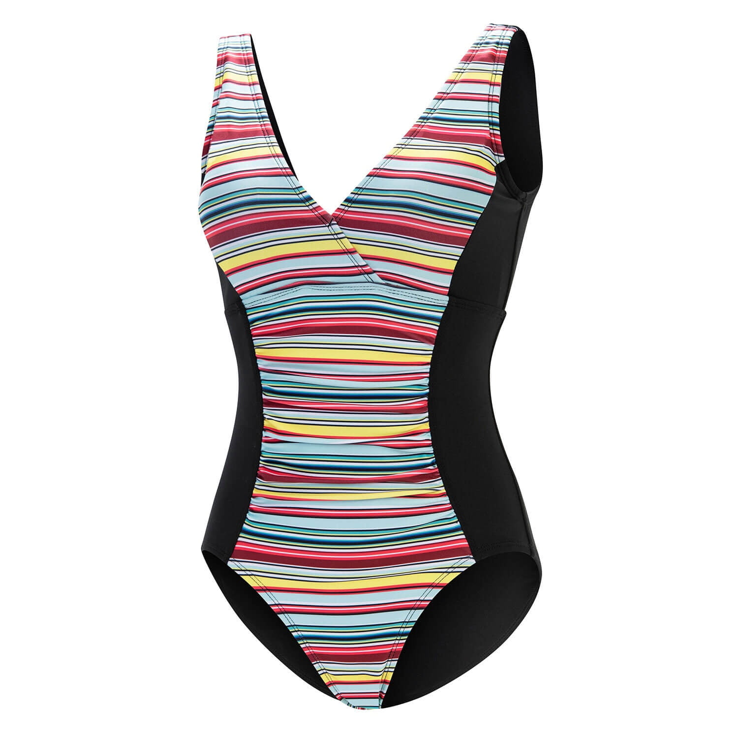 Aquashape Women's Moderate V-Neck Panel One Piece Swimsuit - Walmart.com