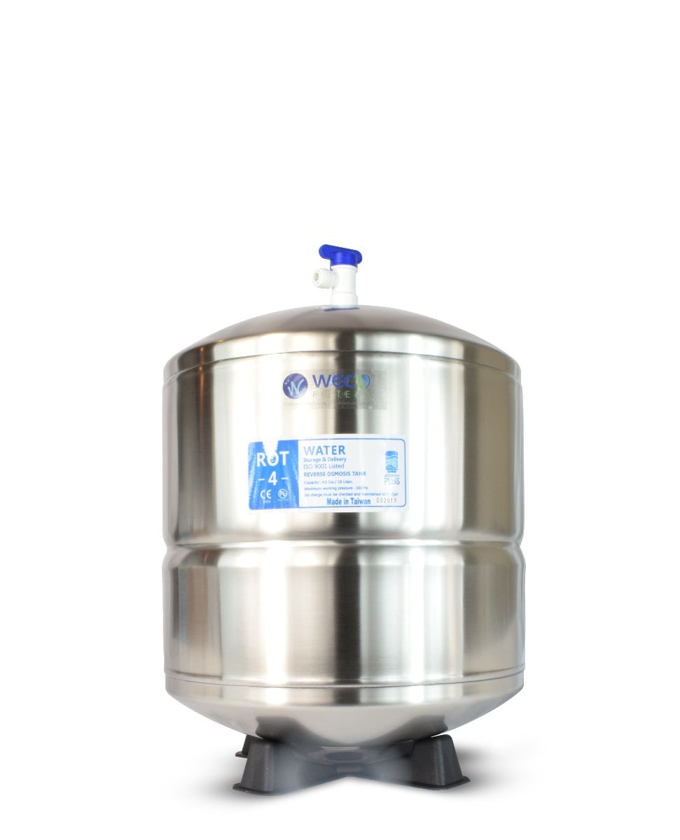 Aquasky Plus ROT-4 Stainless Steel Reverse Osmosis Water Storage Tank - Total Capacity 4.5 Gal ...