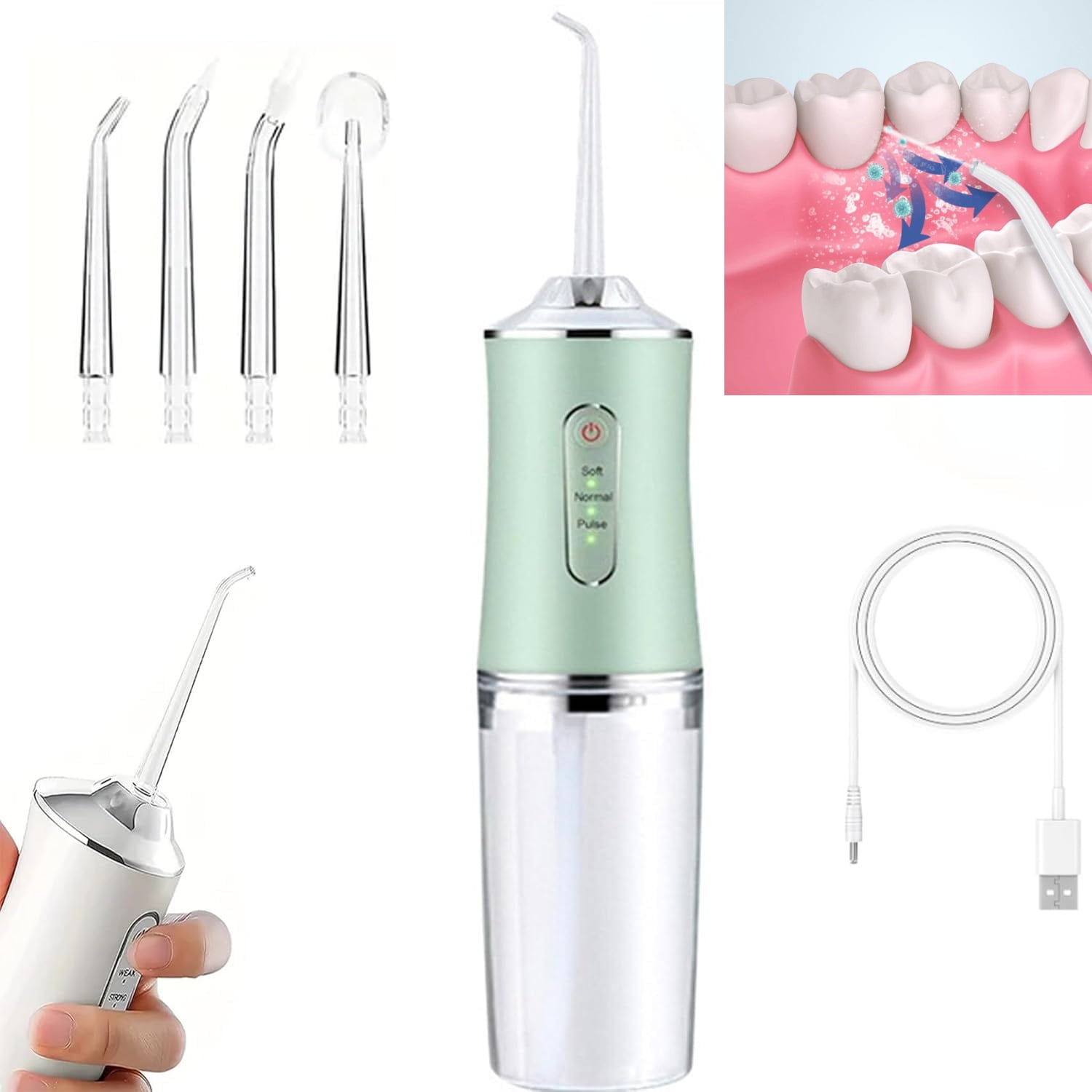 Aquasmile Water Flosser - Water Dental Flosser Cordless, Portable ...