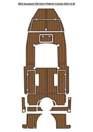 Aquasport 205 Swim Platform Cockpit Pad Boat EVA Teak Deck Floor Mat ...