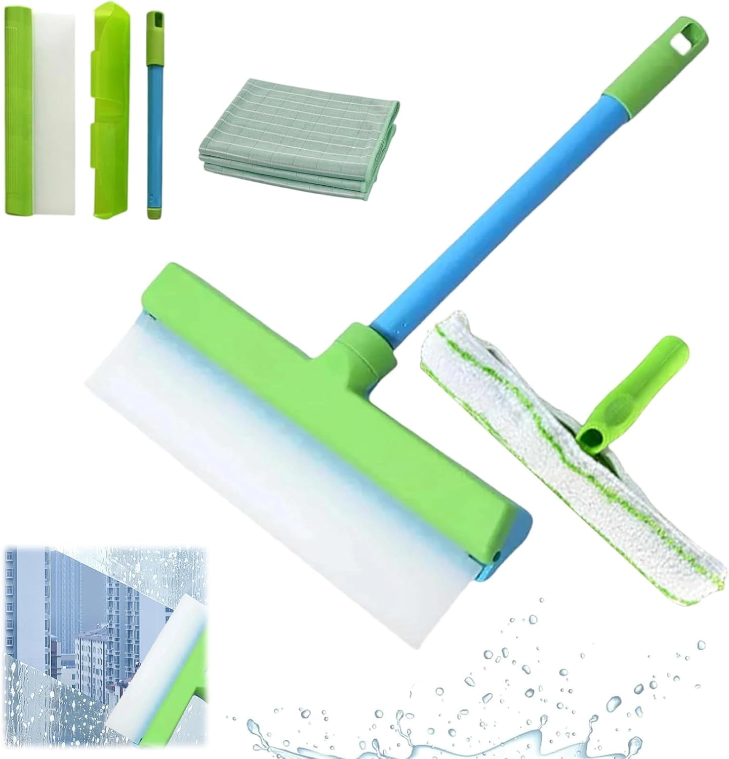 Aquaswipe Window Squeegee, AquaSwipe 3-in-1 Recyclable Silicone Window ...