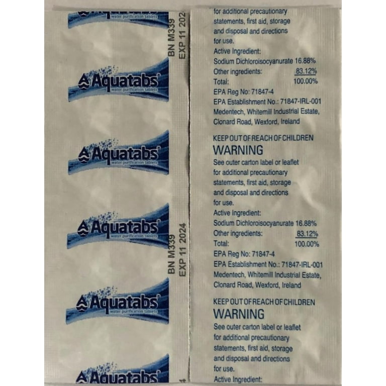 TAC-H2O 100 Aquatab Water Purification Tablets —, 47% OFF