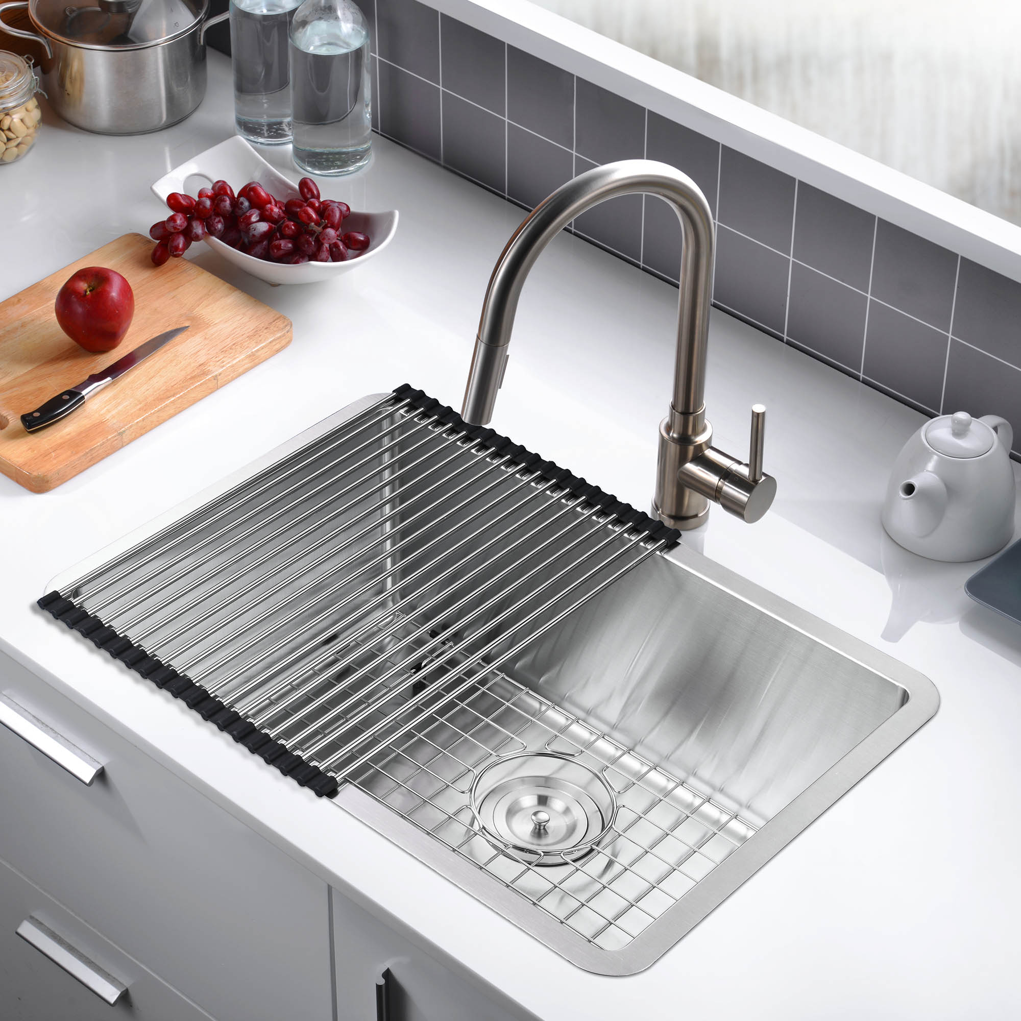 Aquaterior 23" Undermount Kitchen Sink R15 Tight Radius Stainless Steel ...