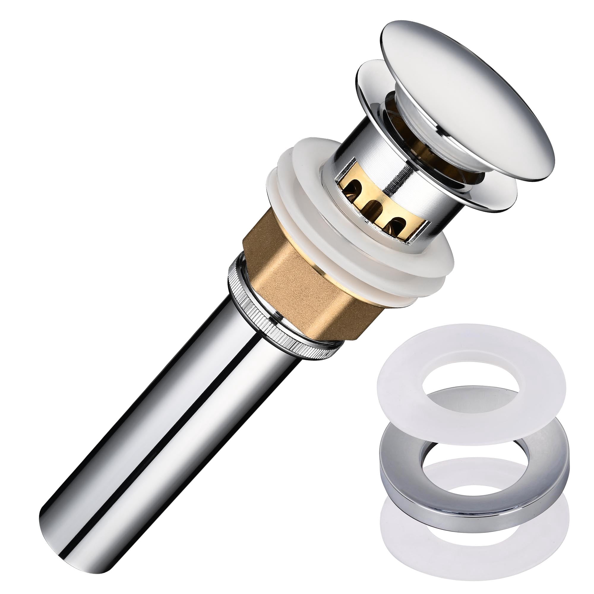 Aquaterior Pop Up Drain with Overflow Mounting Ring Kit for Above ...